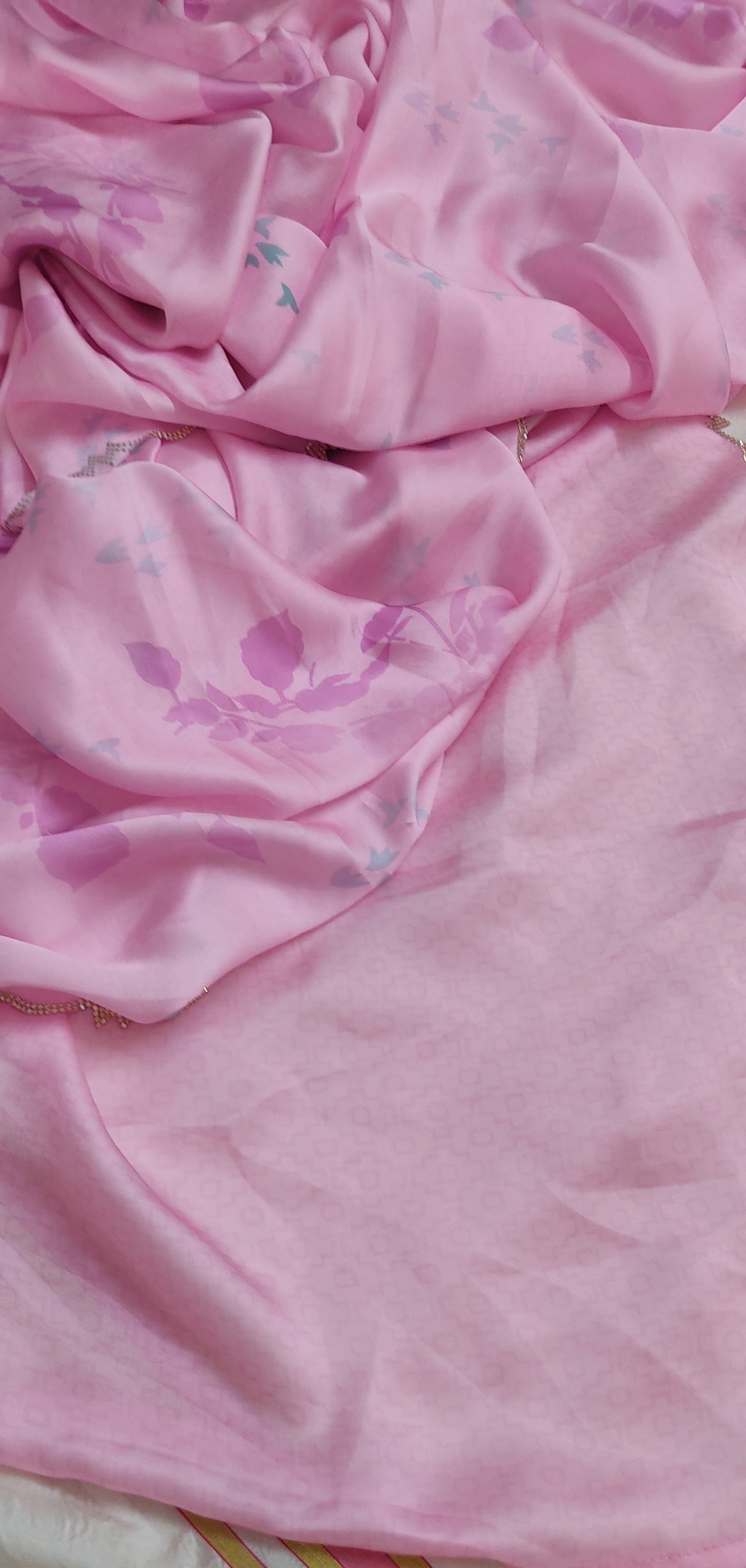 Pink Satin Sita Ramam sarees | LiveColors – Live Colors